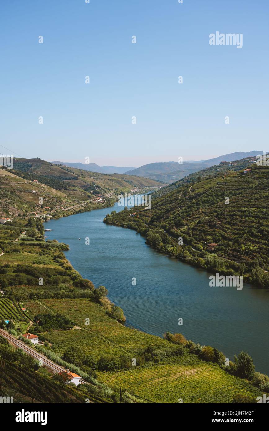 The famous Douro river in northern Portugal in a blue sky day Stock ...