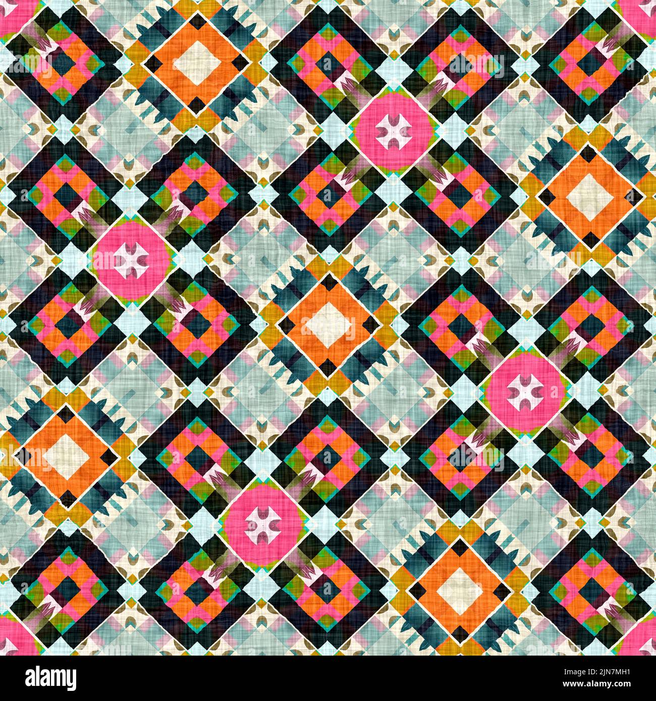 Kitsch pattern geometric retro design in seamless background. Trendy ...