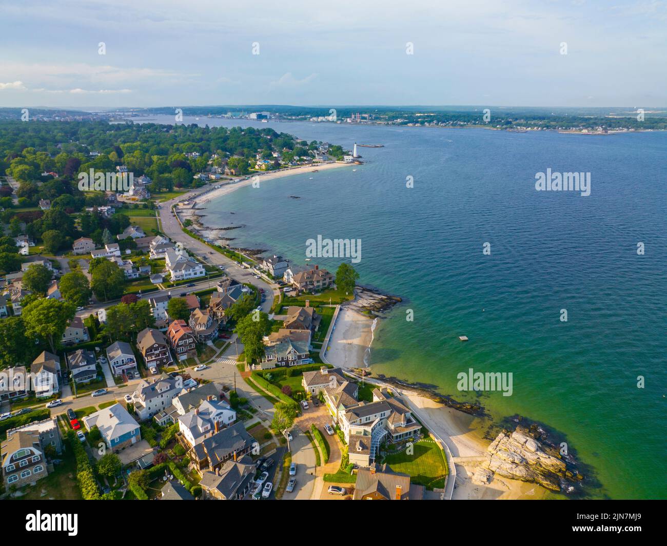 Aerial new london lighthouse hi-res stock photography and images - Alamy