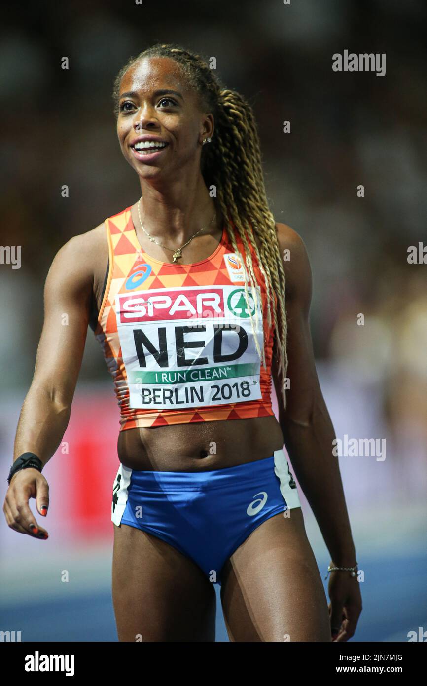 Jamile Samuel, participating in the 4x100 meter relay at the European ...
