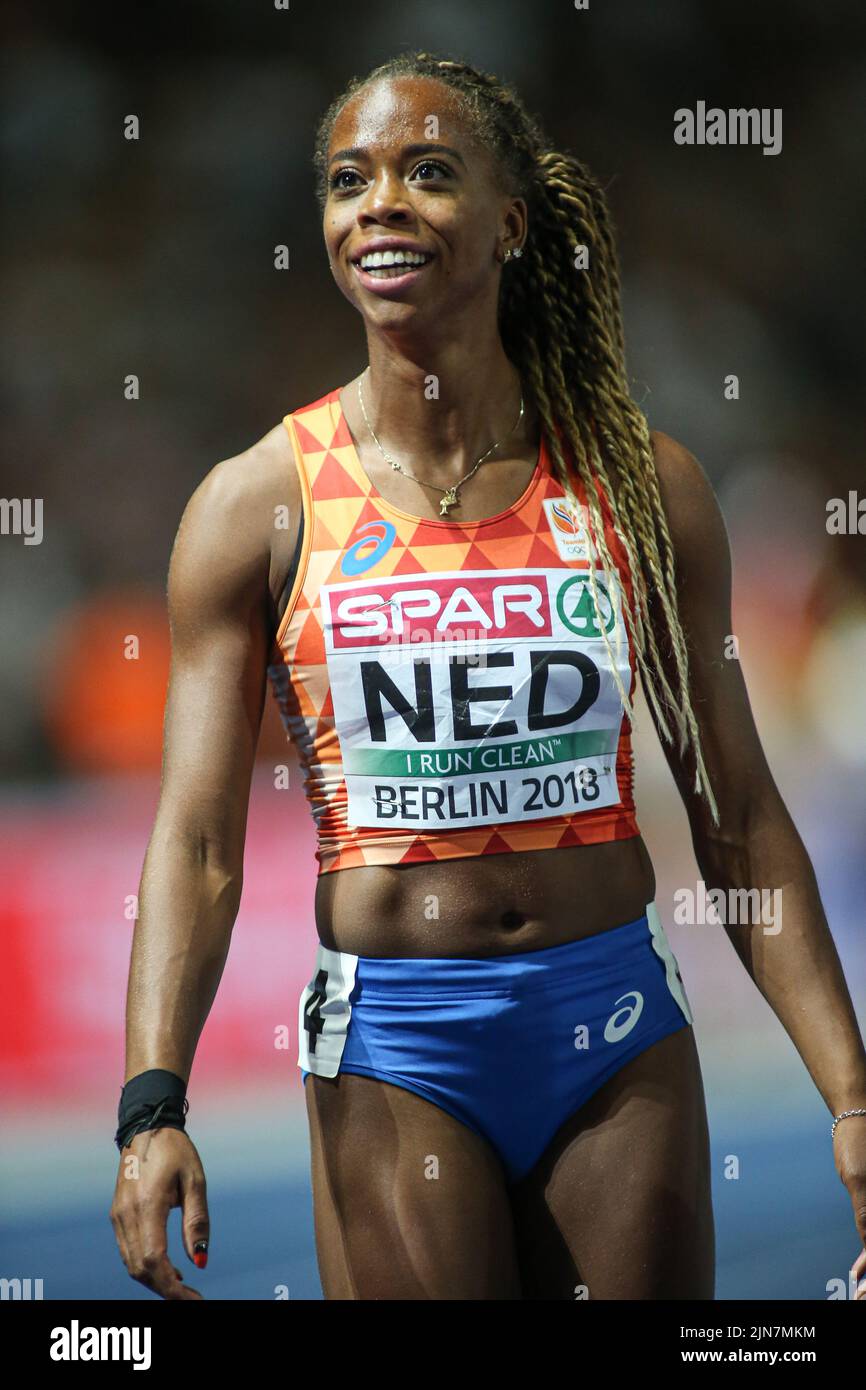 Jamile Samuel, participating in the 4x100 meter relay at the European ...
