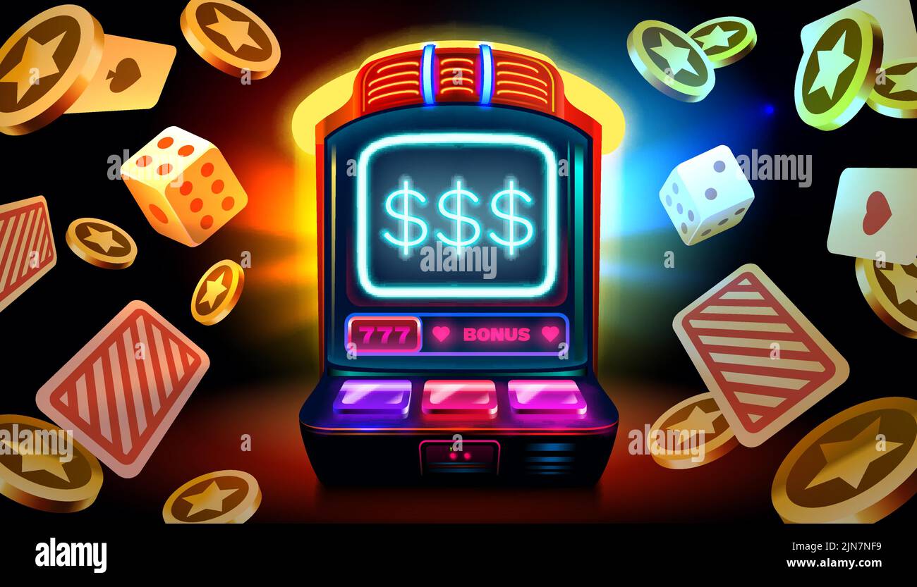 Casino slots machine winner, fortune of luck, 777 win banner. Vector ...