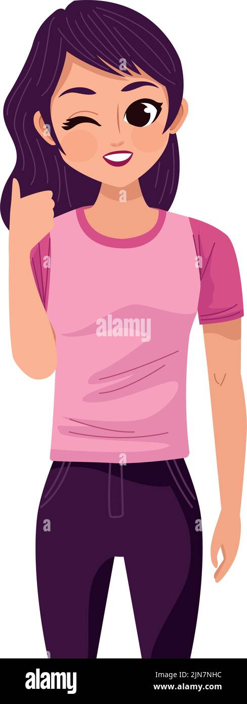 happy young woman approving Stock Vector Image & Art - Alamy
