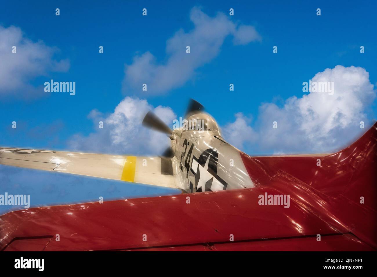 Photo illustration of a red-tailed P-51 Mustang like those used by the ...