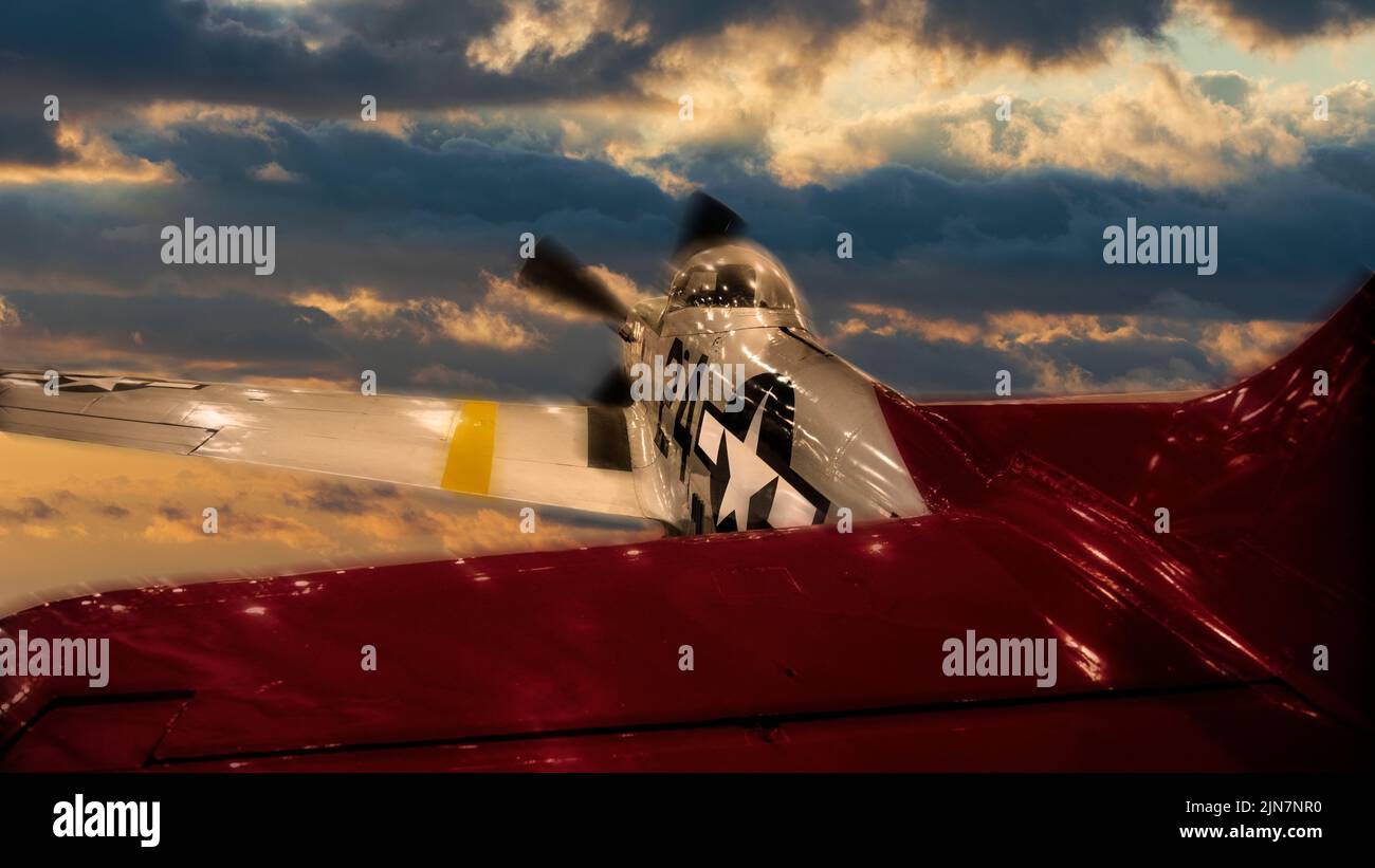 P 51 mustang red tail hi-res stock photography and images - Alamy