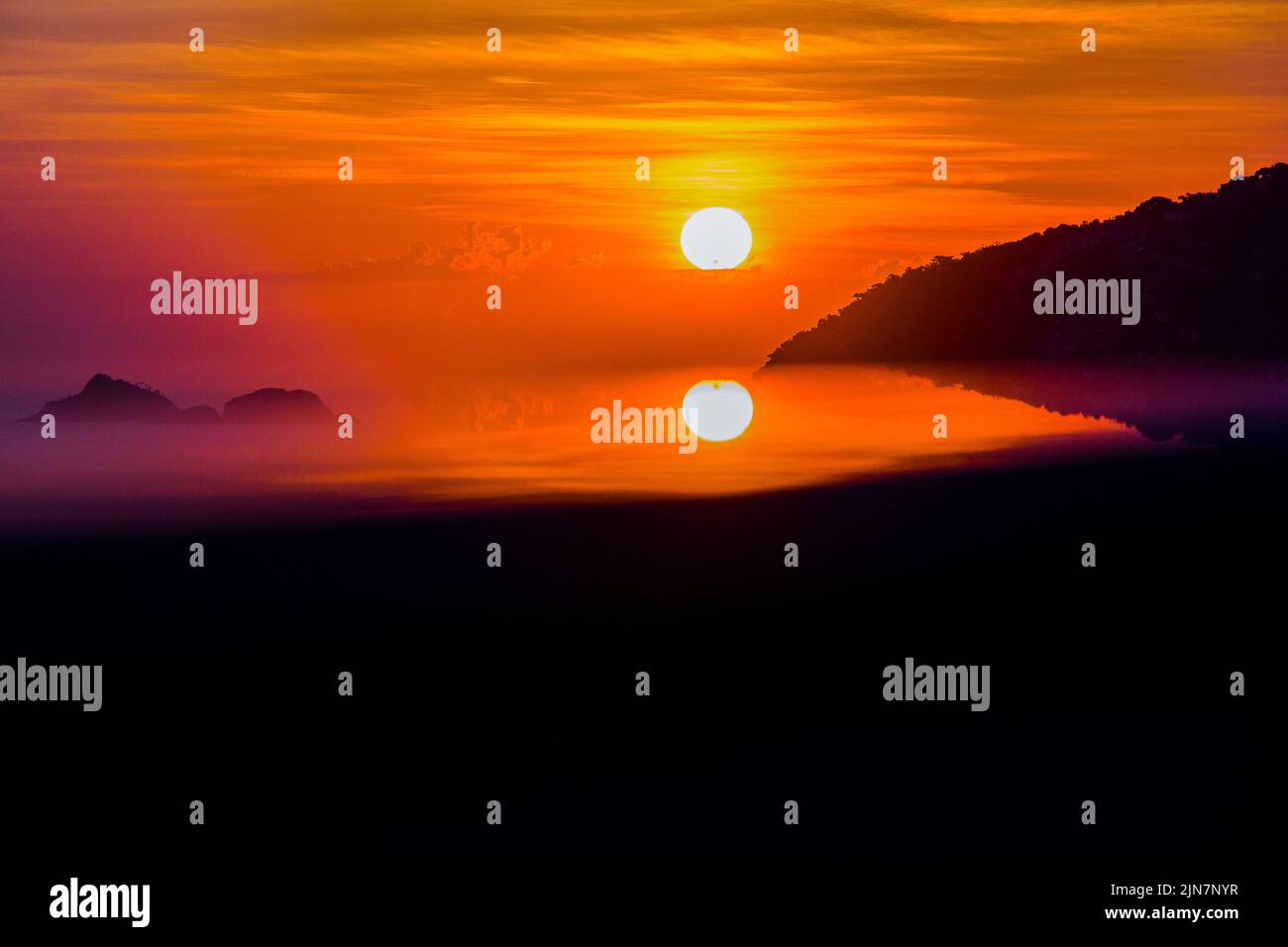 Sunset on the hill of Cantagalo Stock Photo - Alamy
