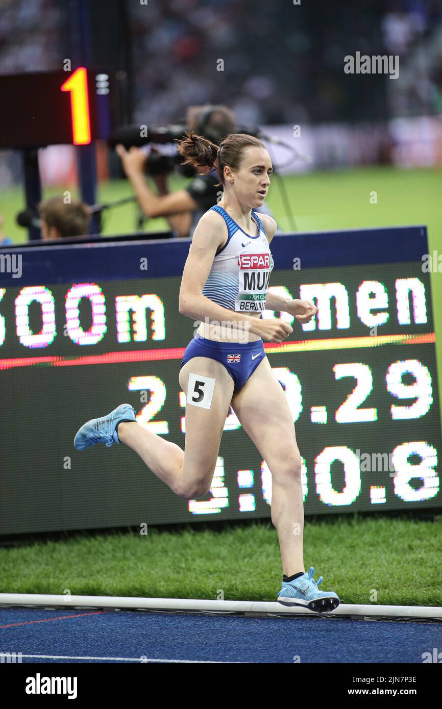 Laura Muir participating in the 1500 meters at the European Athletics ...
