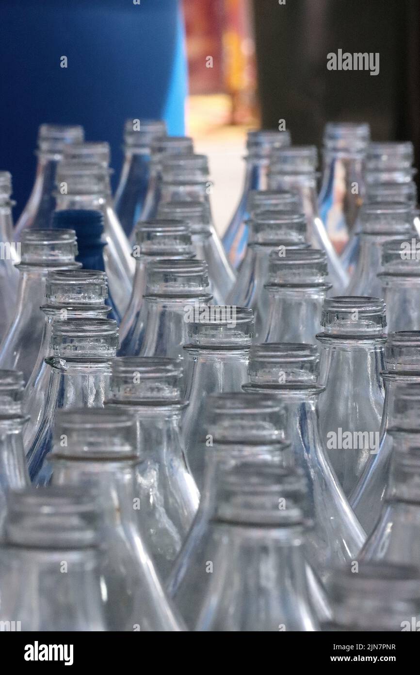 A pattern of glass bottles Stock Photo - Alamy