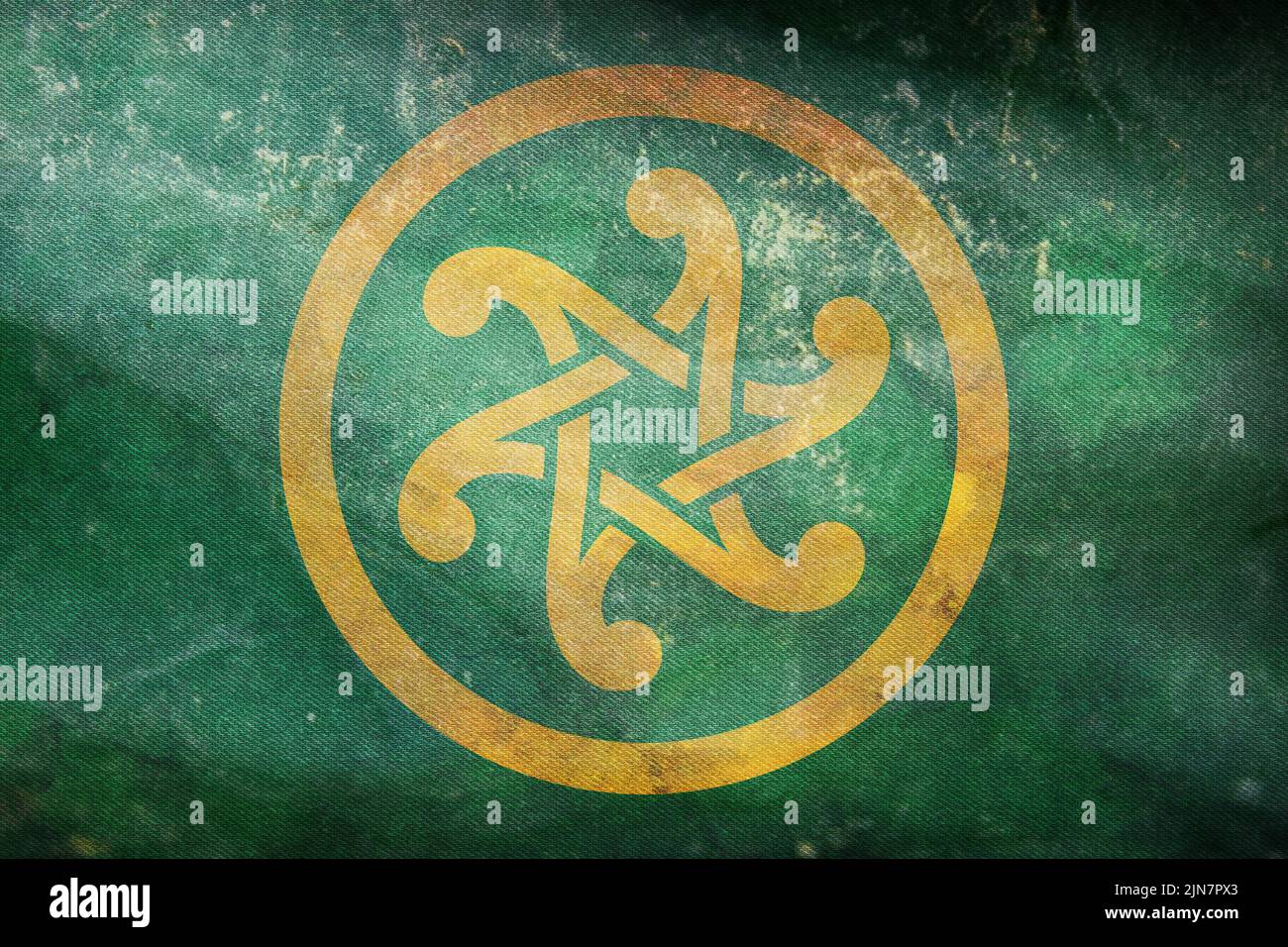 retro flag of Celtic peoples Pan Celtic with grunge texture. flag ...