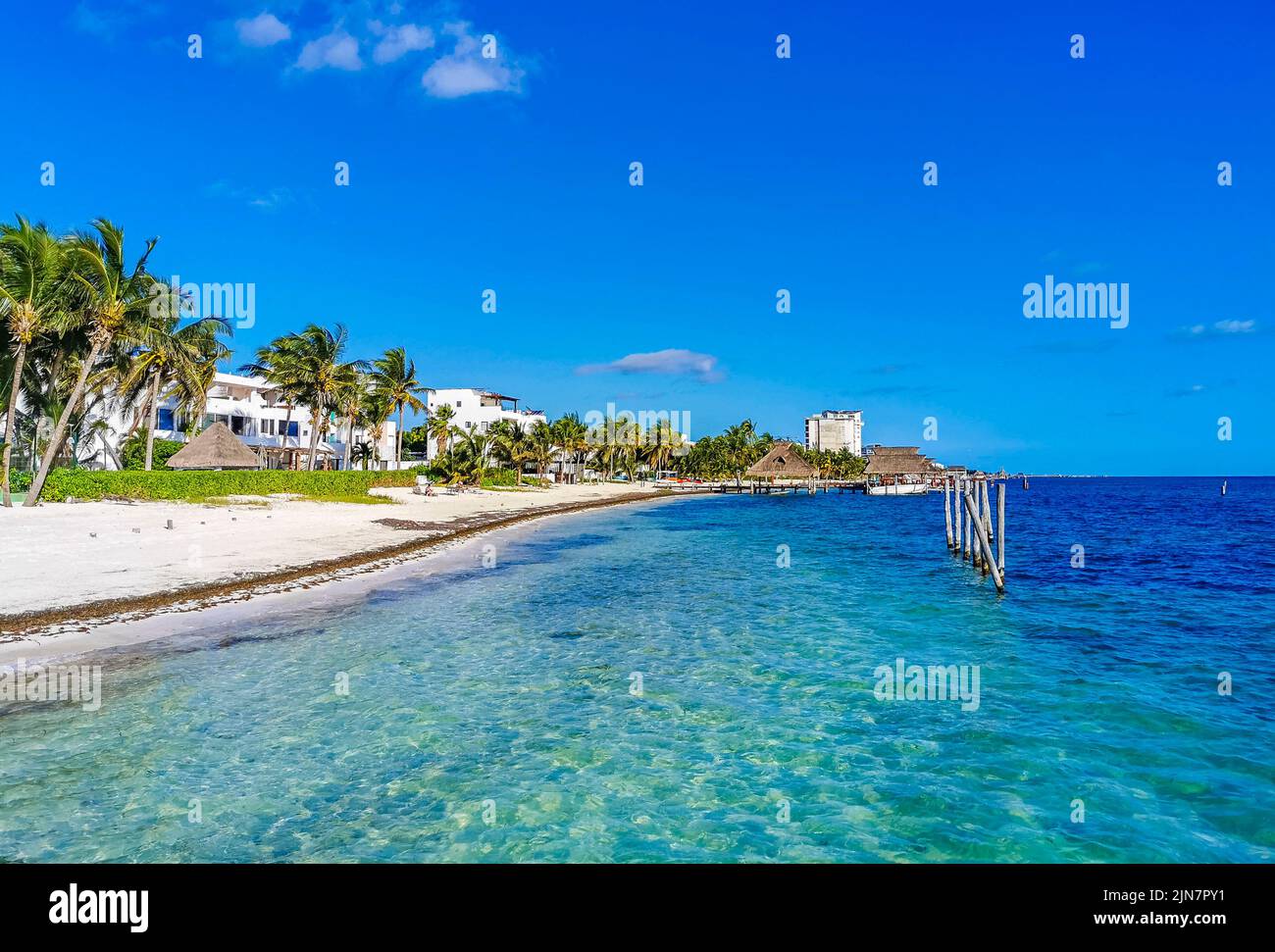 Beautiful Playa Azul beach and seascape panorama with blue turquoise ...