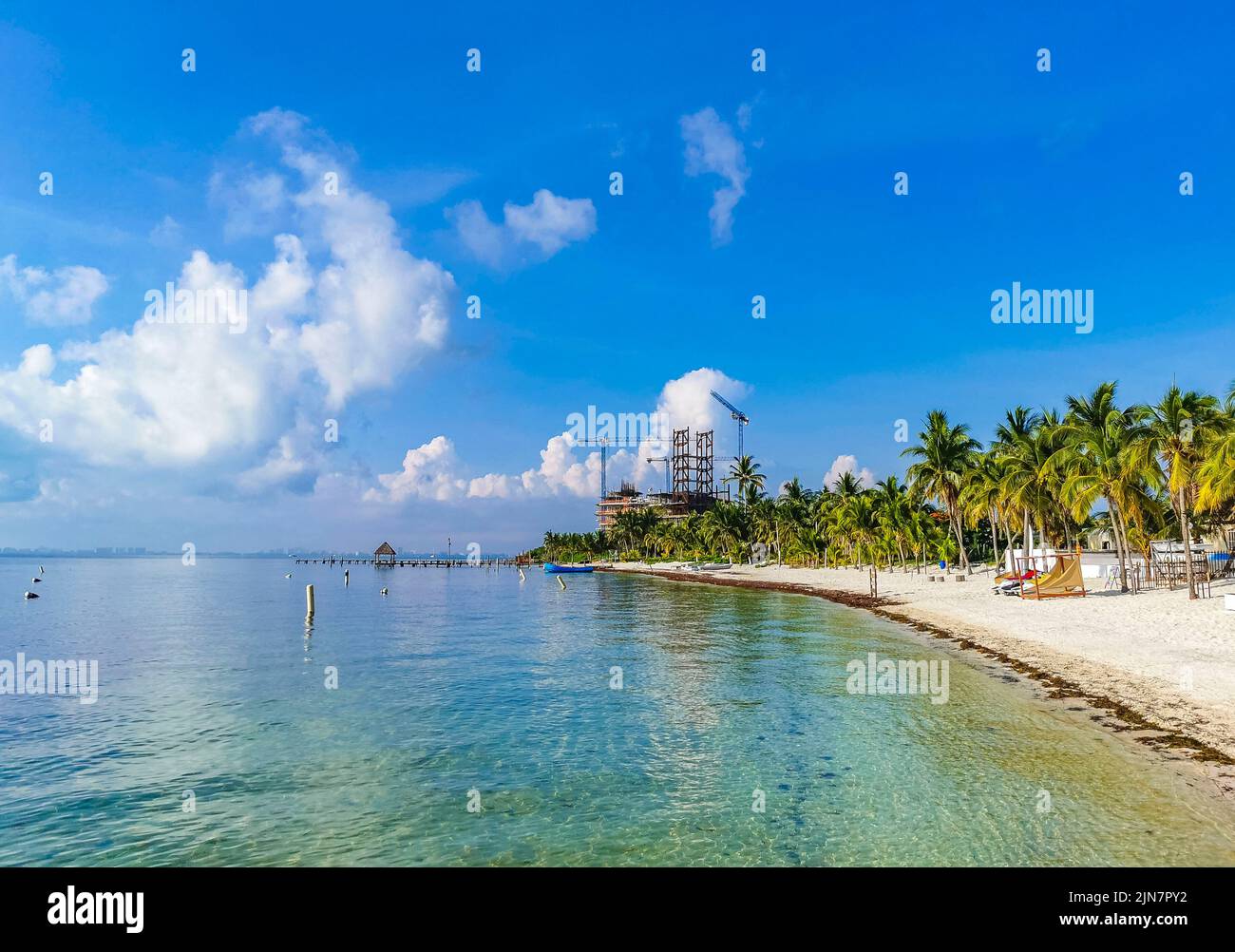 Beautiful Playa Azul beach and seascape panorama with blue turquoise ...