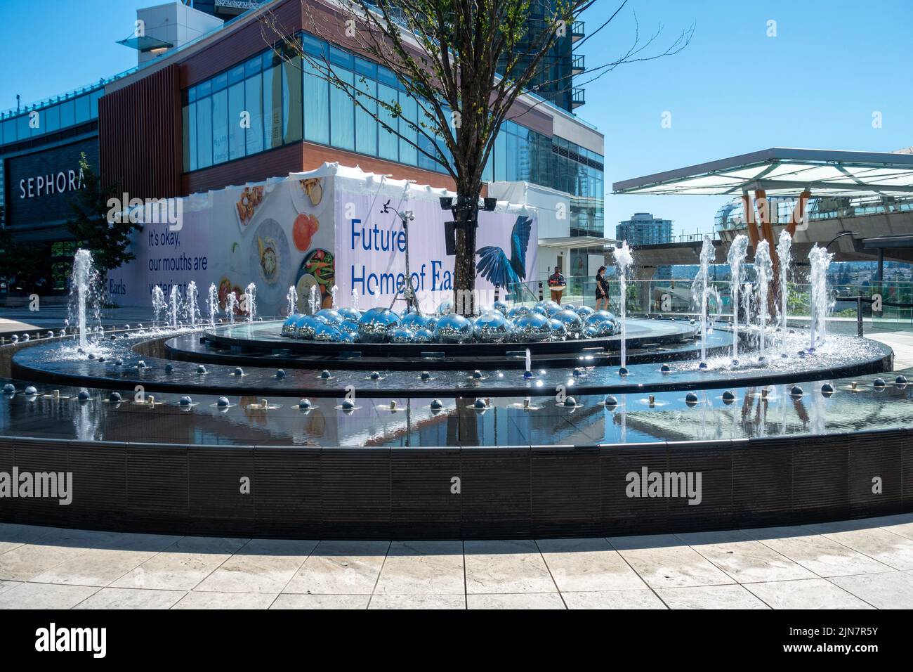 Modern active water fountain in Burnaby, British Columbia Canada Stock ...