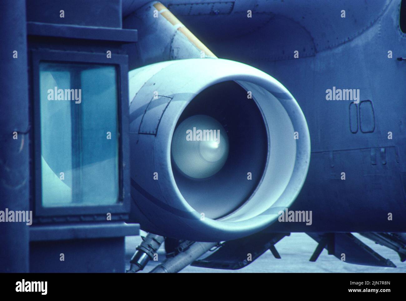 Running engine on an S-3 Viking aboard an aircraft carrier Stock Photo ...