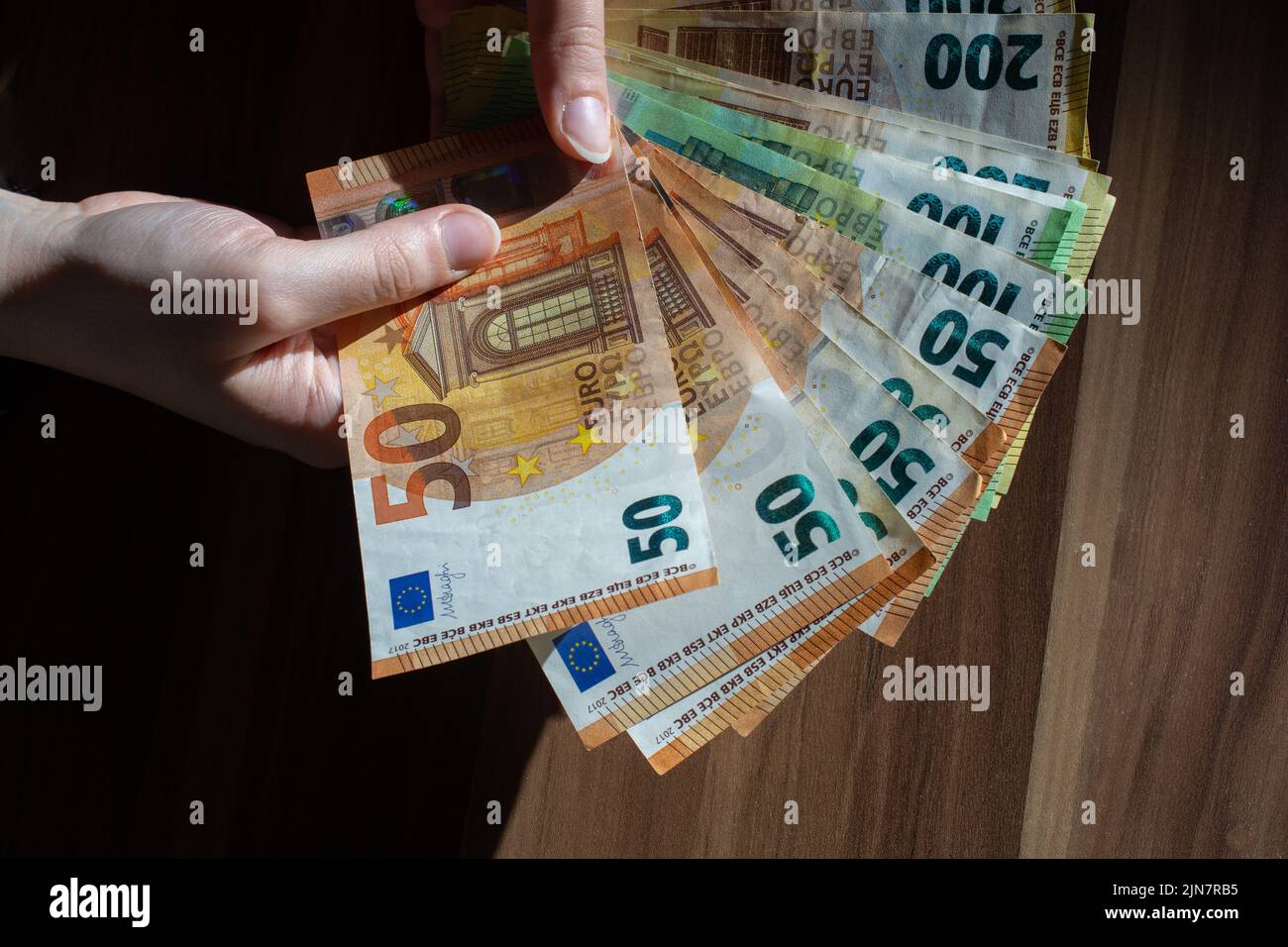 Background of euro bills. Fragment part of euro money Stock Photo - Alamy