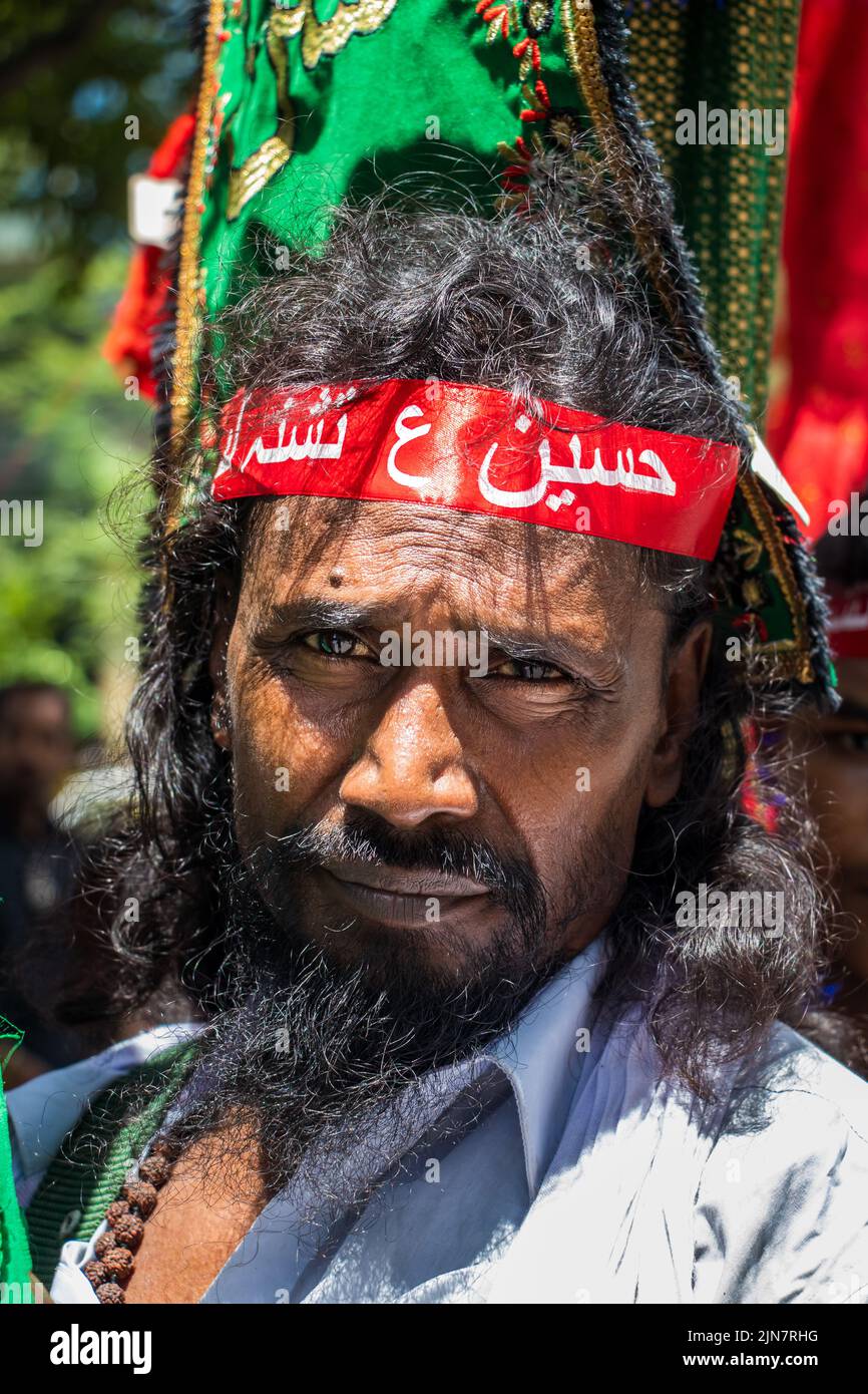 Bangladesh. 09th Aug, 2022. Bangladeshi Shia Muslims march and carry ...