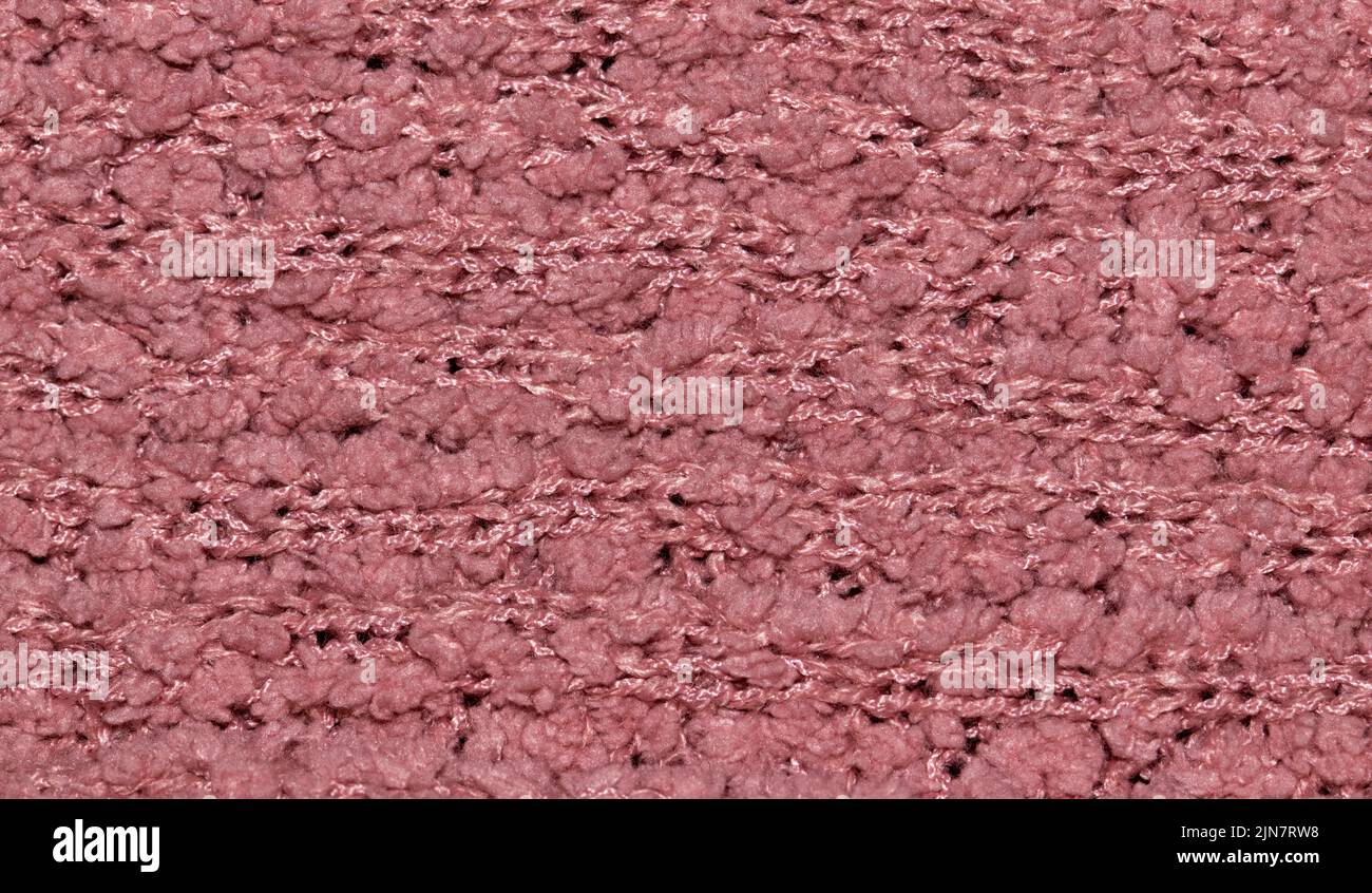 Pink wool sweater texture and color swatch, horizontal pattern ...