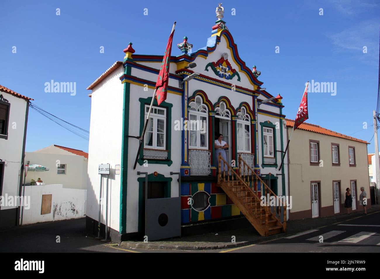 Ornate and colorful Holly Spirit Chapel, so called 'Imperio', typical ...