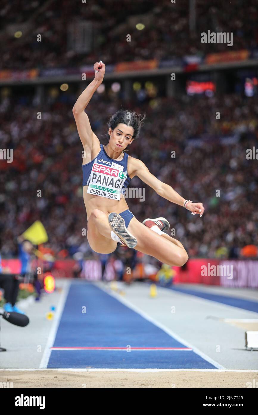 Nektaria Panagi participating in the long jump at the European ...