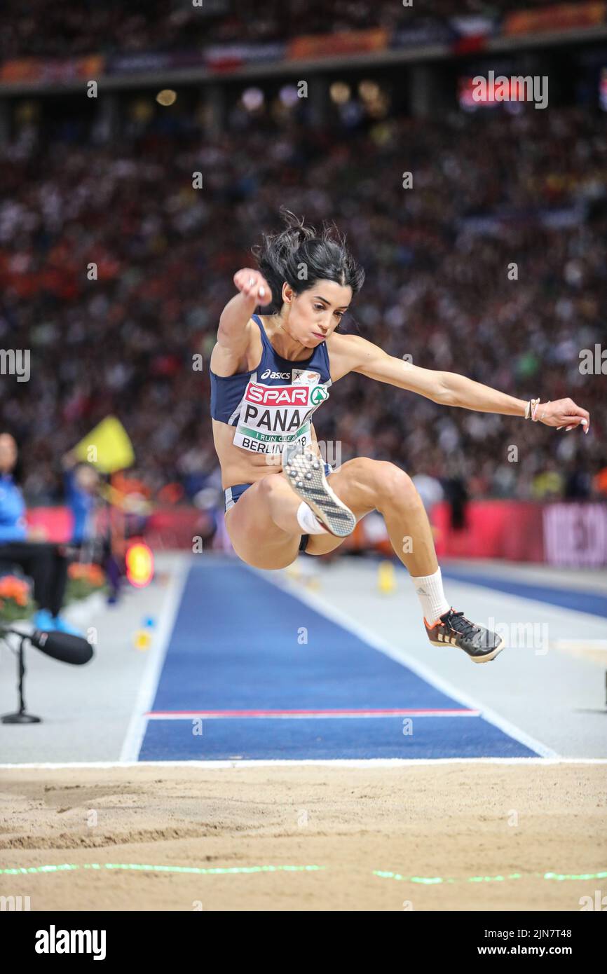 Nektaria Panagi participating in the long jump at the European ...