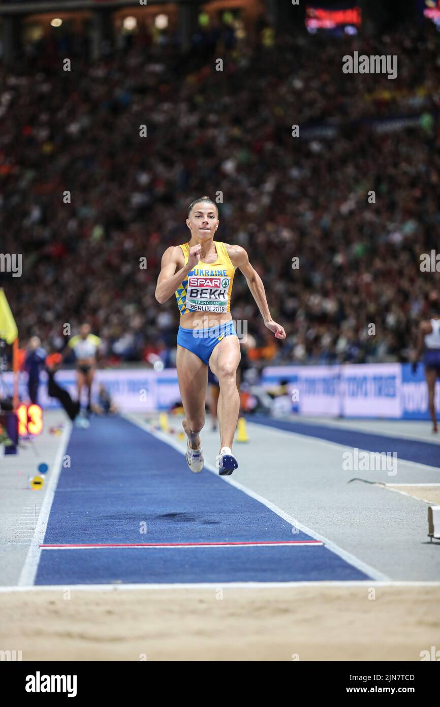 Maryna BEKH-ROMANCHUK participating in the long jump at the European ...