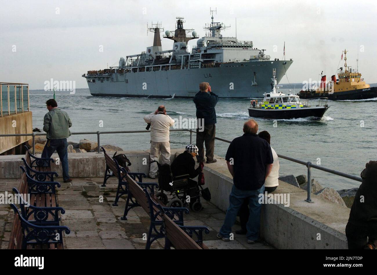 HMS ALBION SAILS INTO PORTSMOUTH CARRYING SOLDIERS FROM AFGHANISTAN AND ...