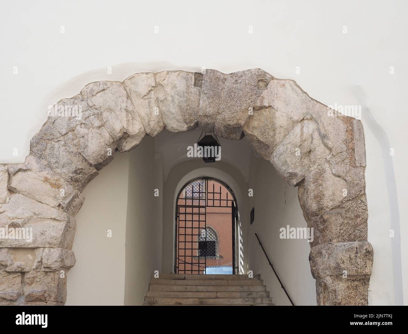 Porta Praetoria ancient Roman gate circa 2nd century AD in Regensburg ...