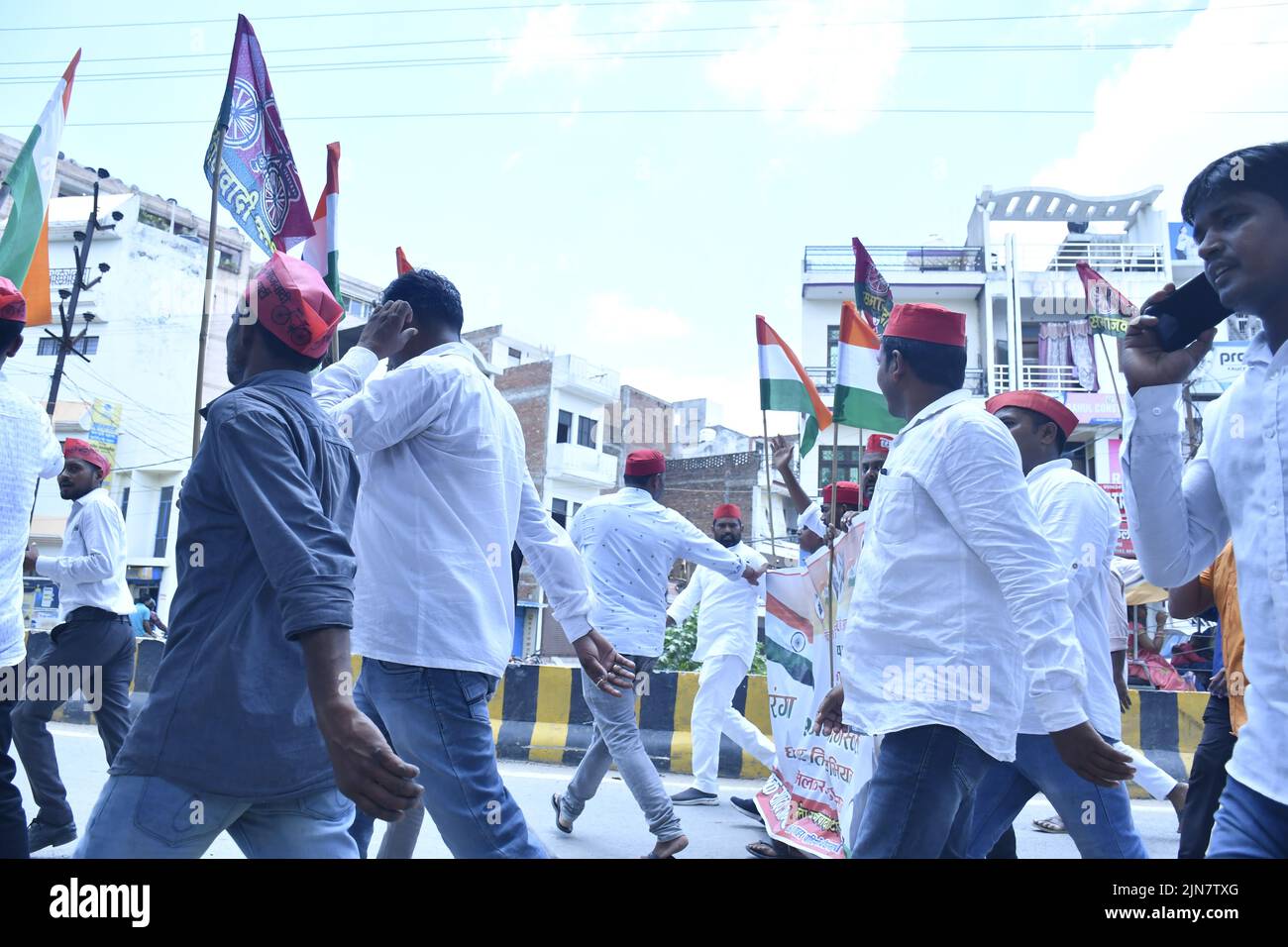 India. 09th Aug, 2022. On the occasion of Kranti Diwas, Samajwadi Party ...