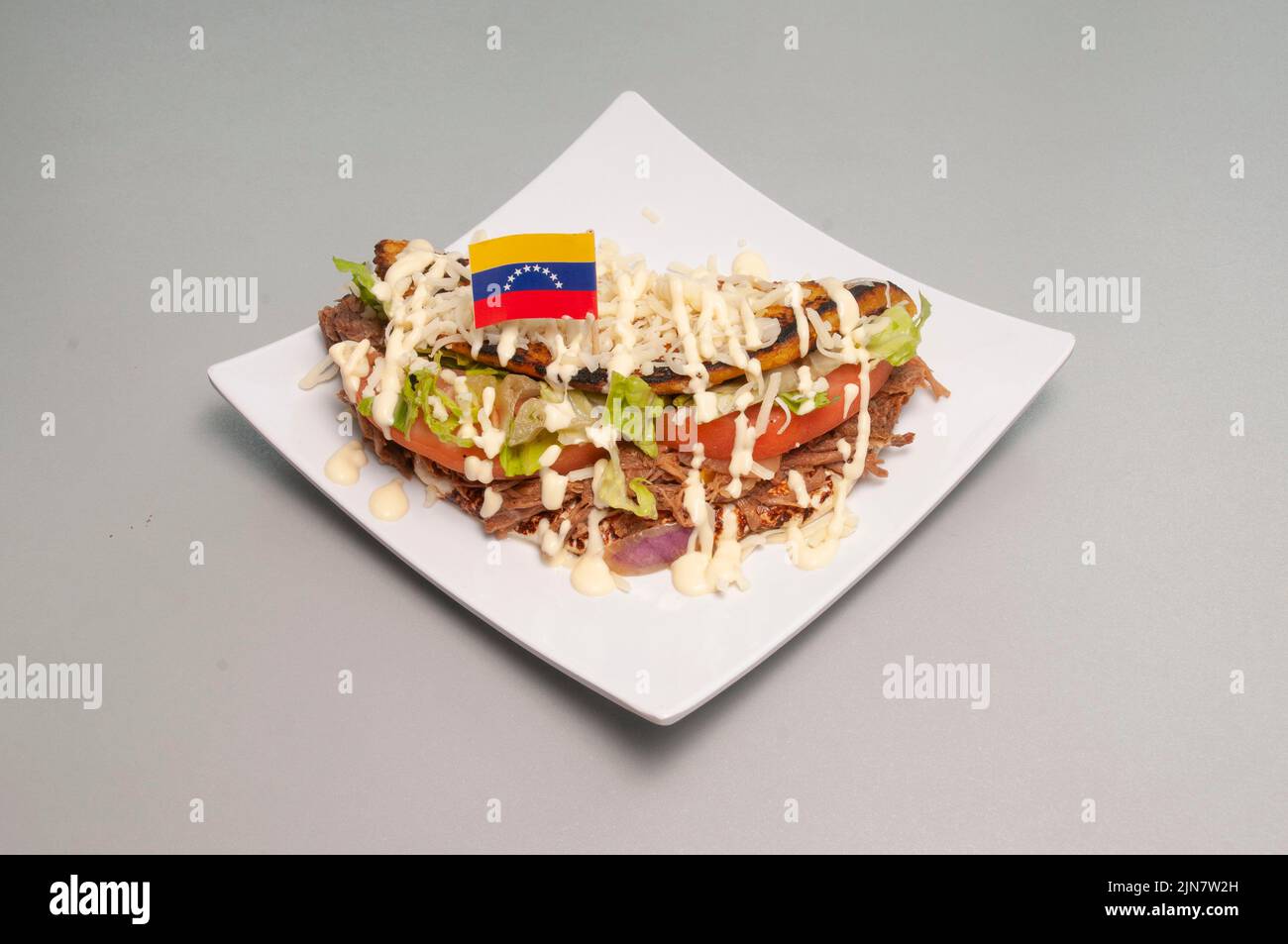 Delicious and authentic Venezuelan beef Cachapa Stock Photo - Alamy