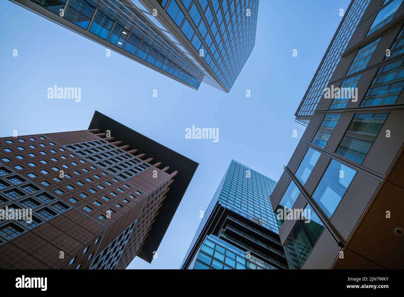 Up view on some modern office buildings as part of the Skyline in ...