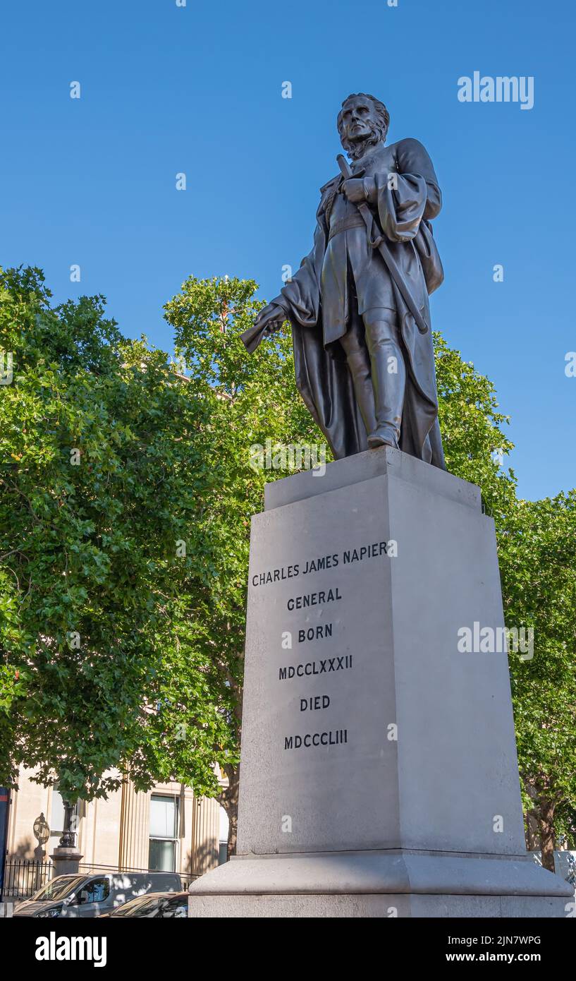 London, UK- July 4, 2022: Trafalgar Square. General Charles James ...