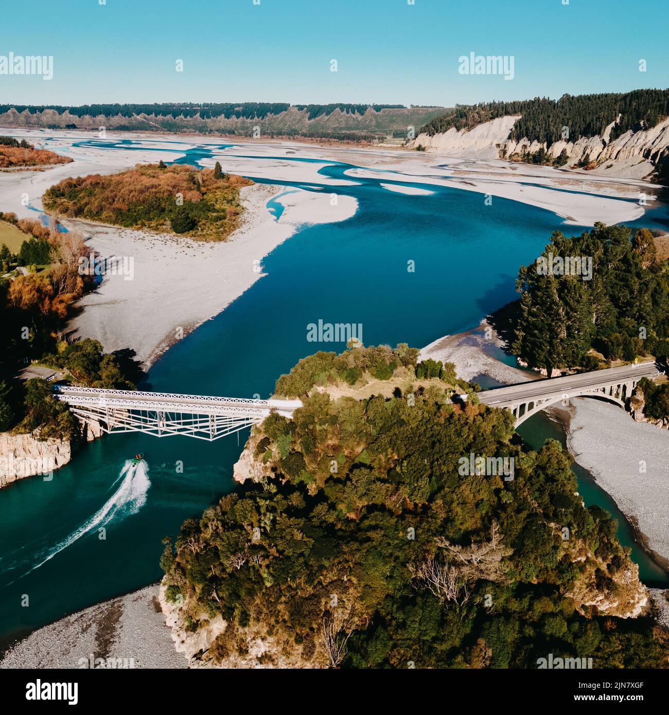 Aerial image of Rakaia River, New Zealand Stock Photo - Alamy