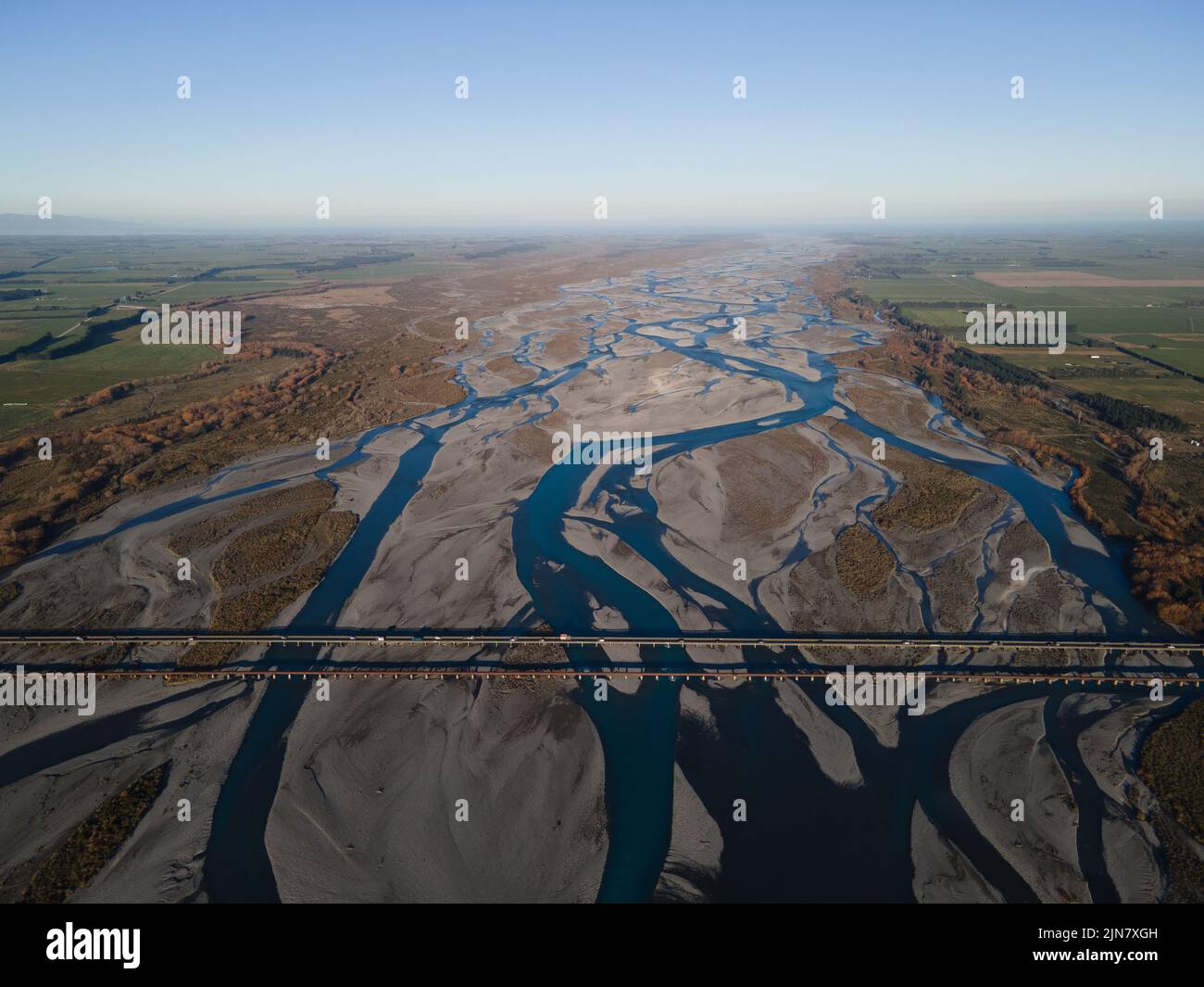 Aerial image of Rakaia River, New Zealand Stock Photo - Alamy