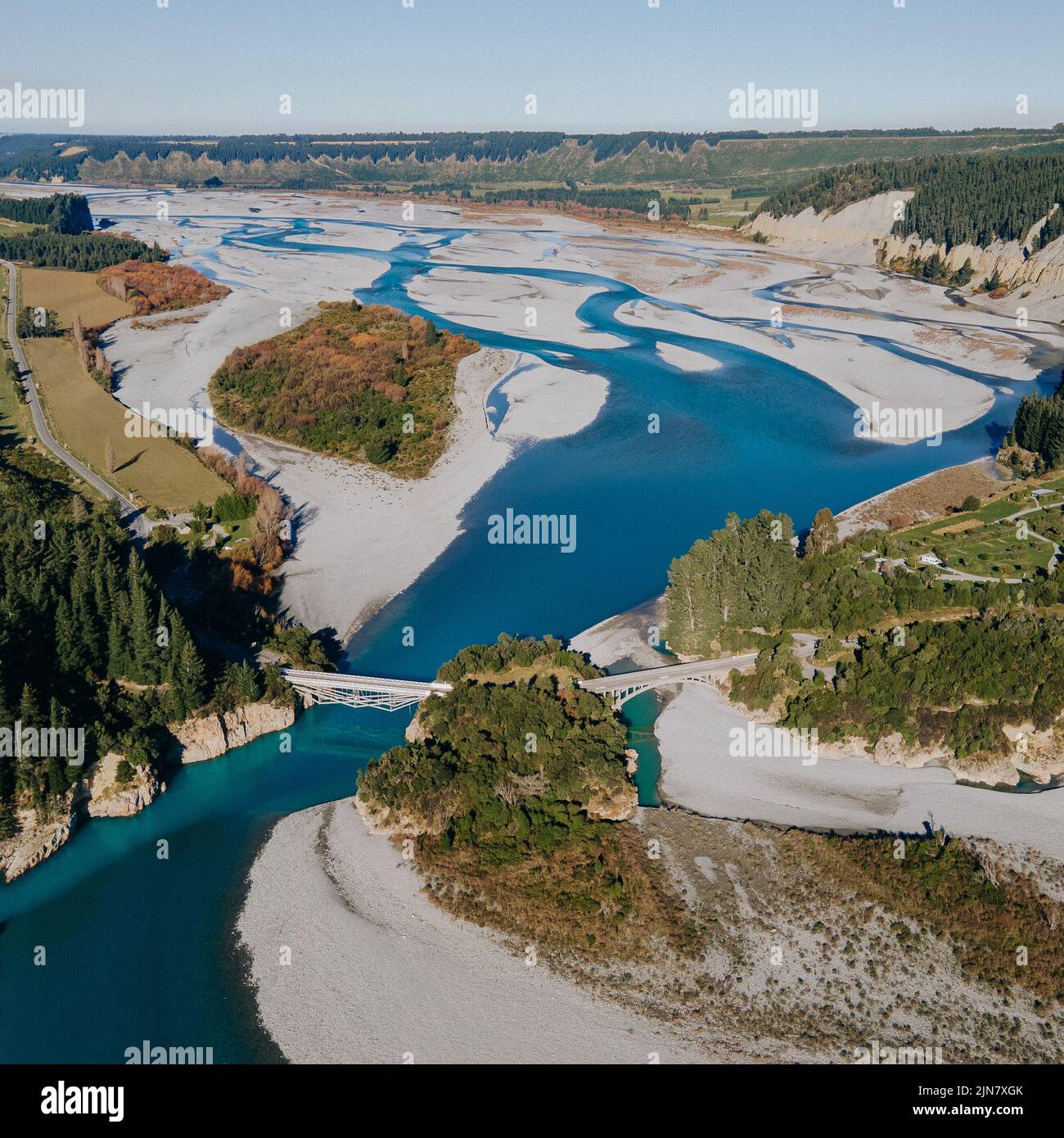 Aerial image of Rakaia River, New Zealand Stock Photo - Alamy