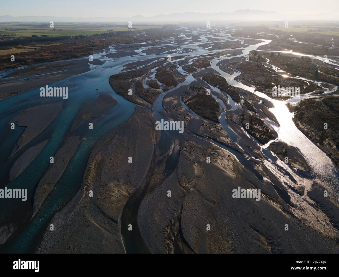 Aerial image of Rakaia River, New Zealand Stock Photo - Alamy
