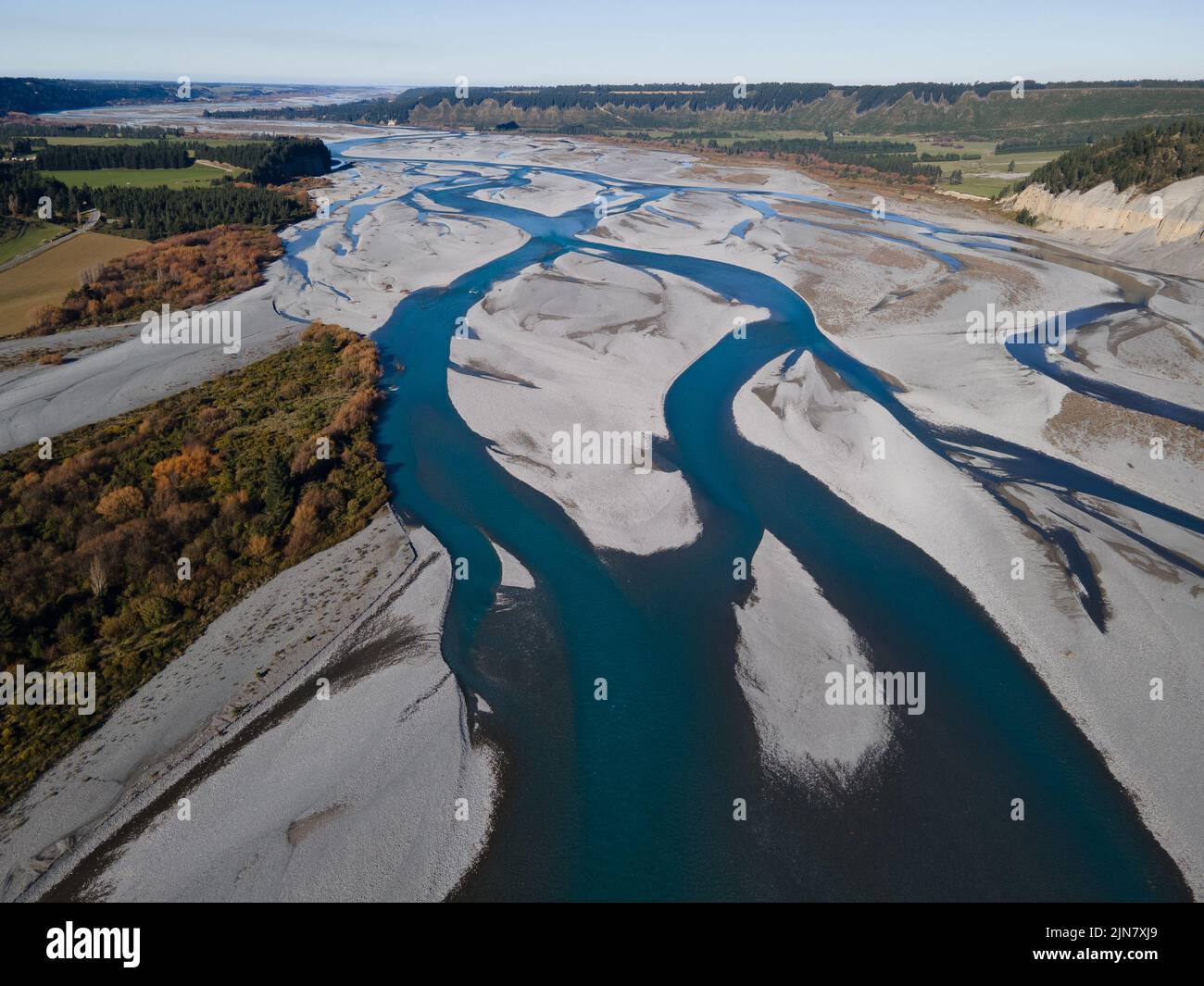 Aerial image of Rakaia River, New Zealand Stock Photo - Alamy