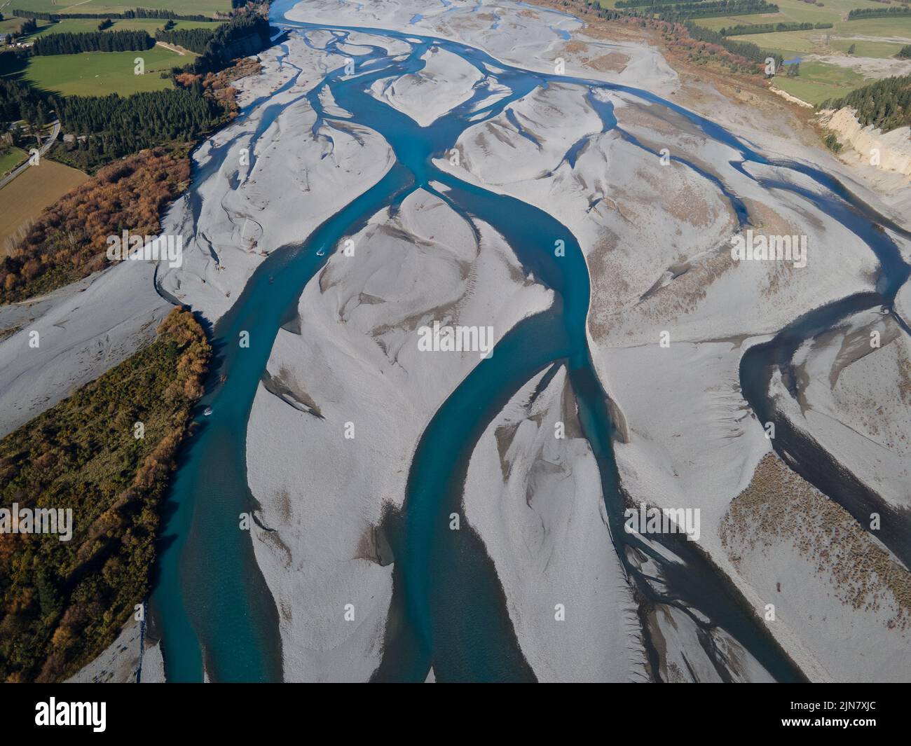 Aerial image of Rakaia River, New Zealand Stock Photo - Alamy