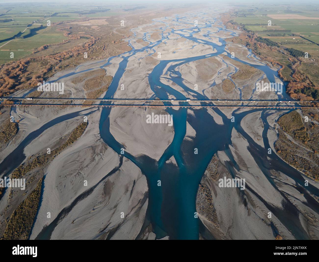 Aerial image of Rakaia River, New Zealand Stock Photo - Alamy