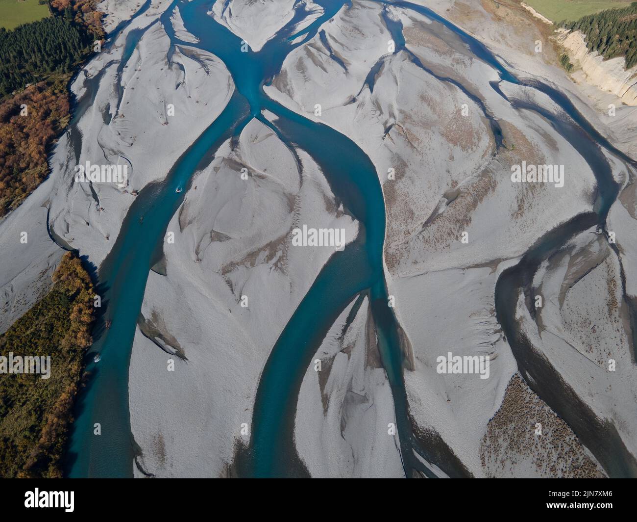 Aerial image of Rakaia River, New Zealand Stock Photo - Alamy