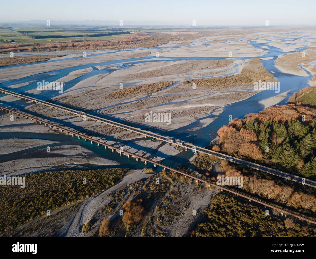 Aerial image of Rakaia River, New Zealand Stock Photo - Alamy