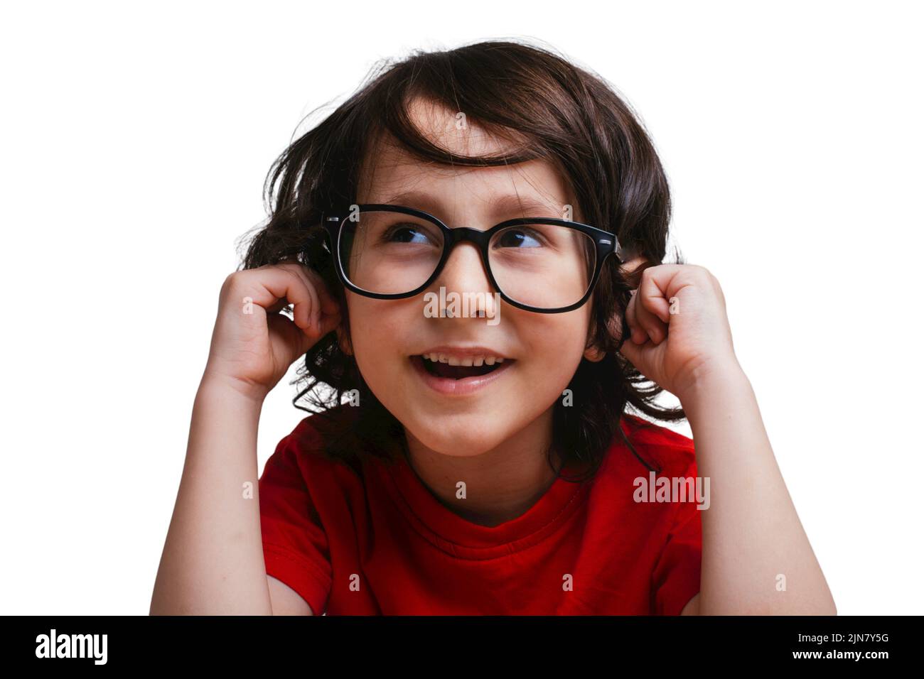 boy isolated on a white background. Cute happy child, positive face ...