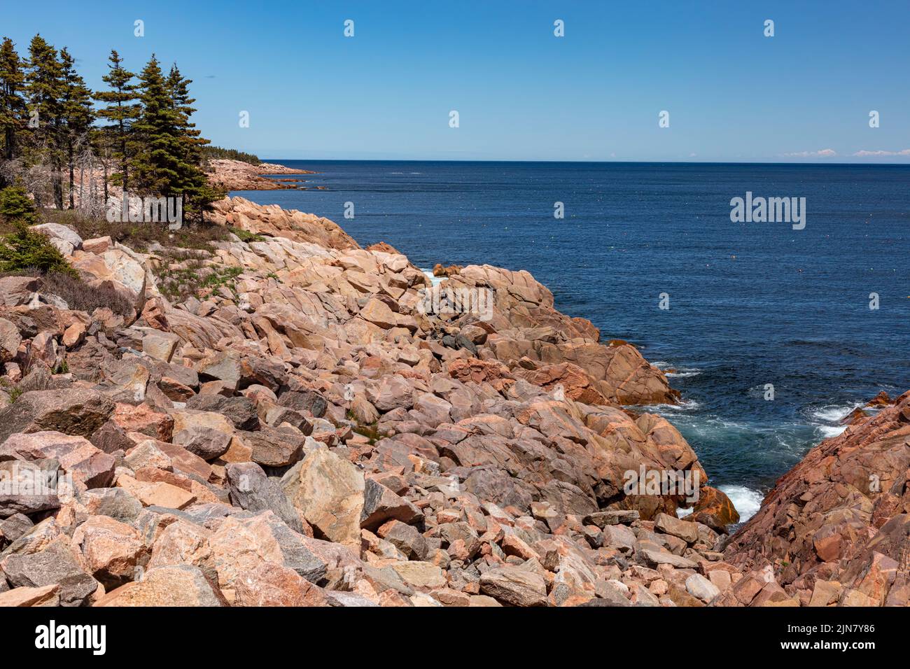 colourful buoys indicate lobster traps seen in the Atlantic Ocean by ...