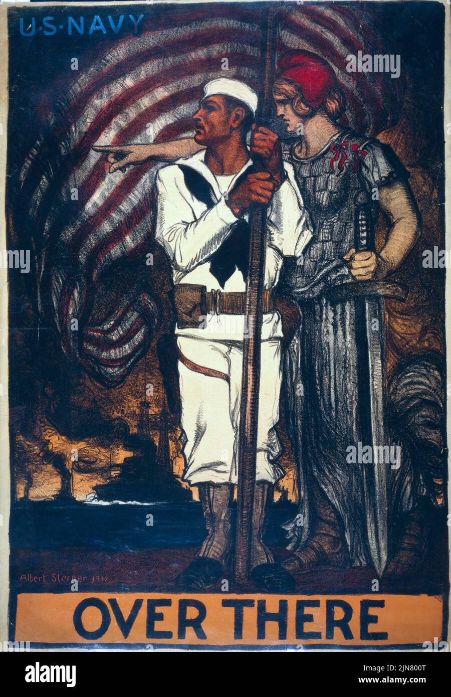 Over there – U. S. Navy (1917) American World War I era poster by ...