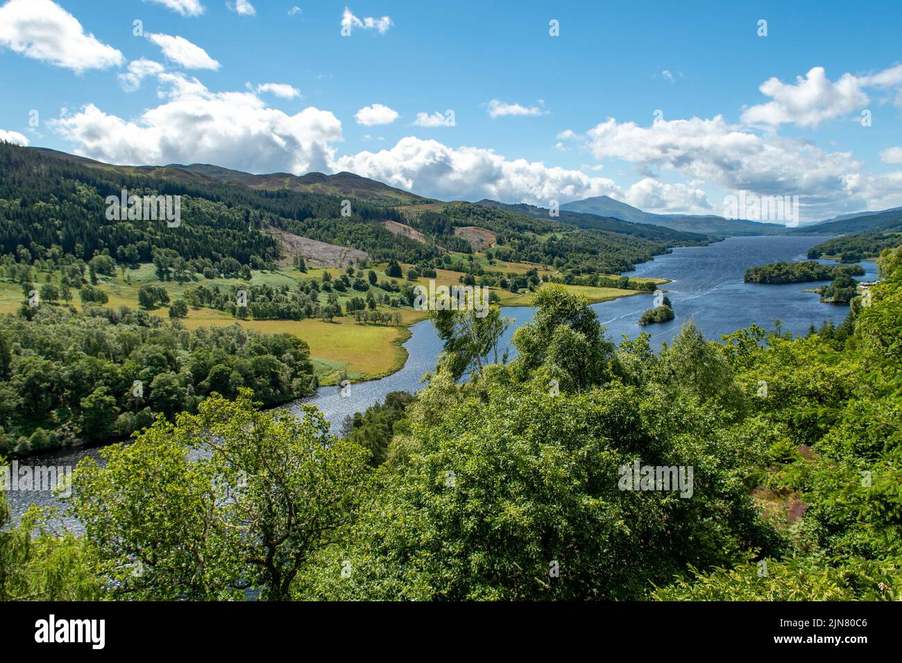 Loch Tummel from Queen's View Lookout, Perthshire, Scotland Stock Photo ...