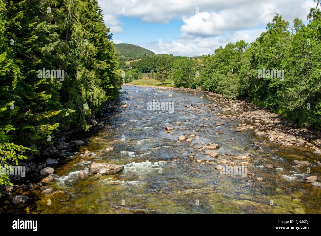 River Dee at Balmoral Castle, Ballater, Aberdeenshire, Scotland Stock ...