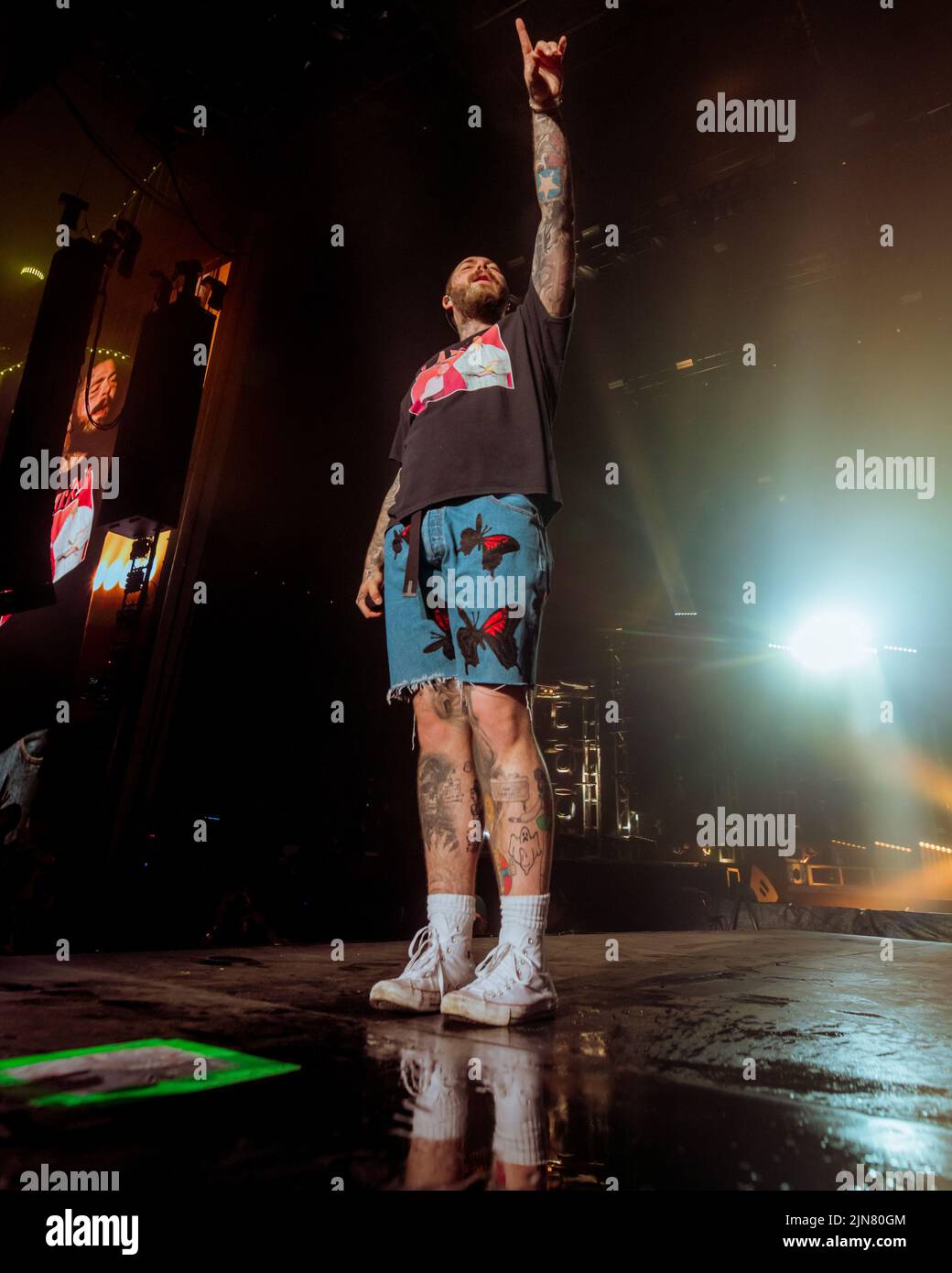 Post Malone performs at the Lands End Stage during the Outside Lands ...
