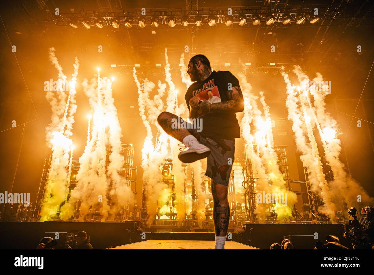 Post Malone performs at the Lands End Stage during the Outside Lands ...