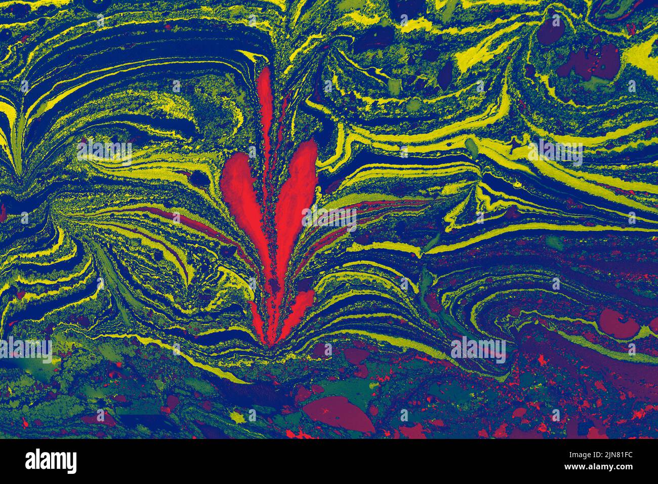.Traditional art of Ebru marbling. Abstract marbling floral pattern for ...