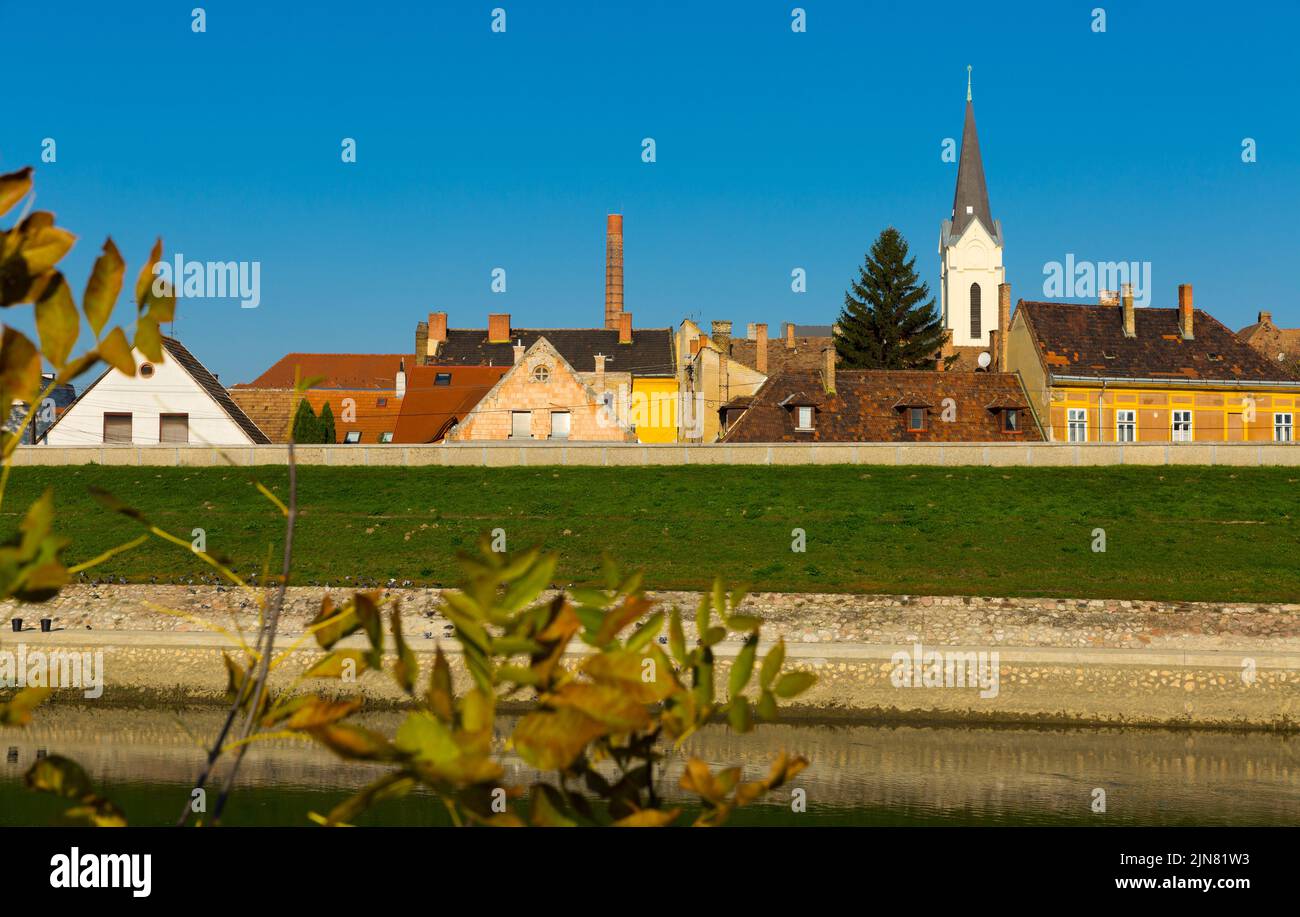 Cityscape of Gyor with Raba River Stock Photo - Alamy