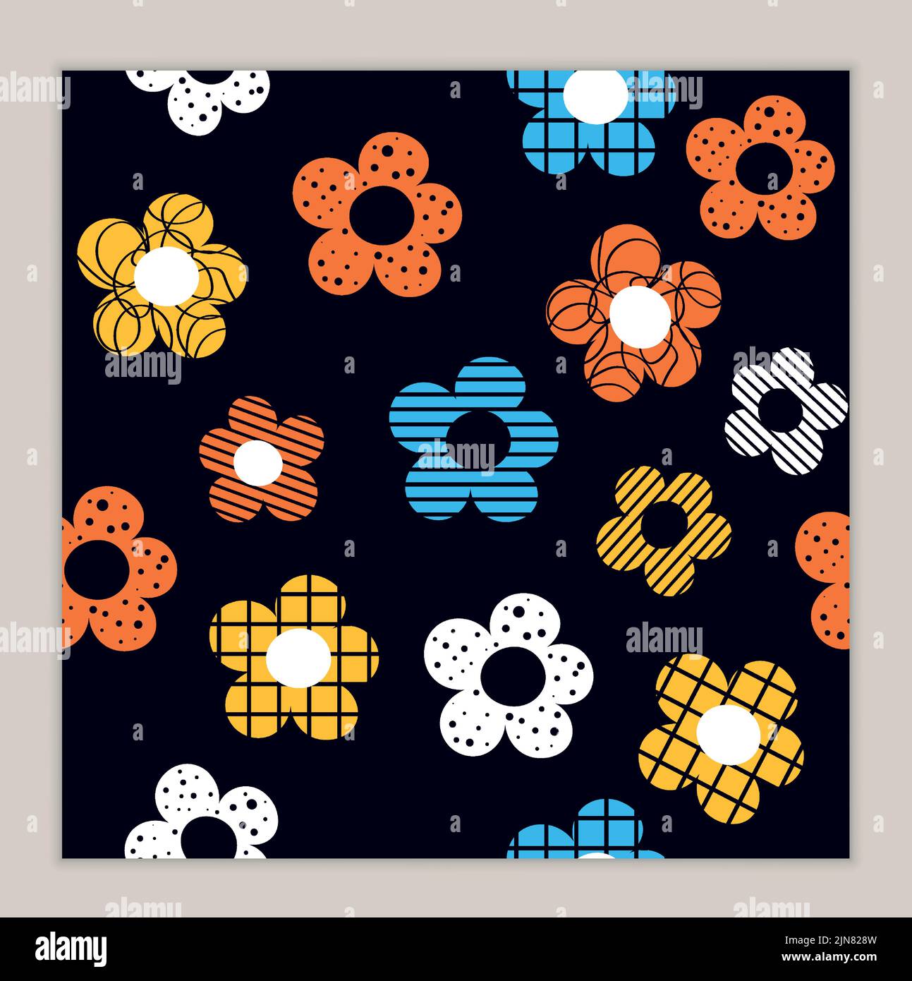 Retro seamless pattern with flowers Stock Vector Image & Art - Alamy