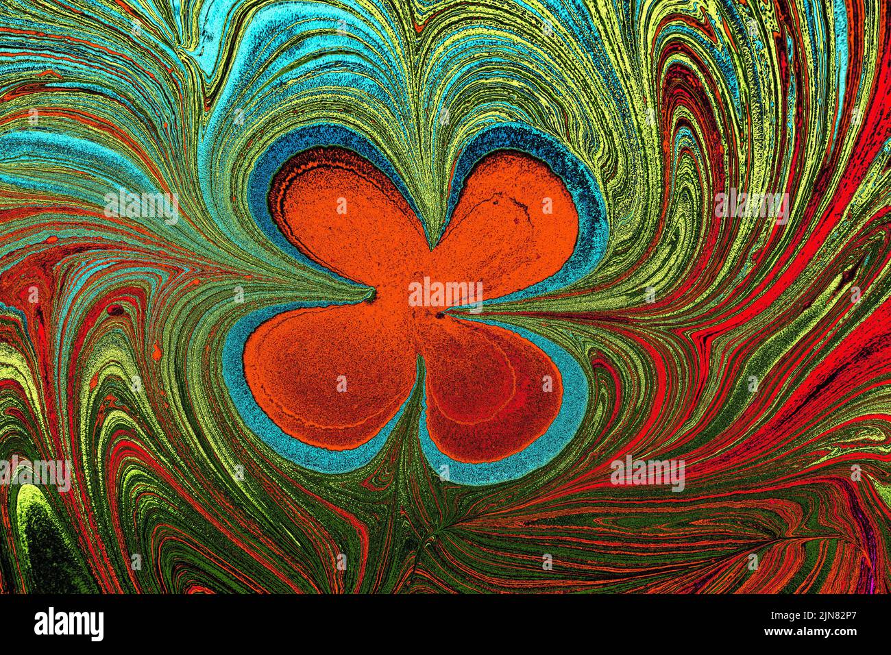 .Traditional art of Ebru marbling. Abstract marbling floral pattern for ...